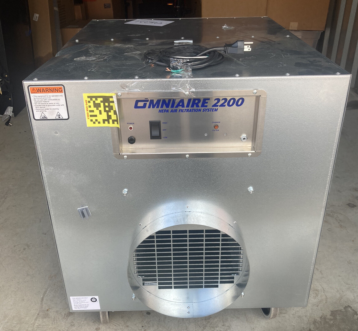 OMNITEC DESIGN INC. OA2200CBF Industrial Air Scrub,2000cfm,3Speed,SLVR ...