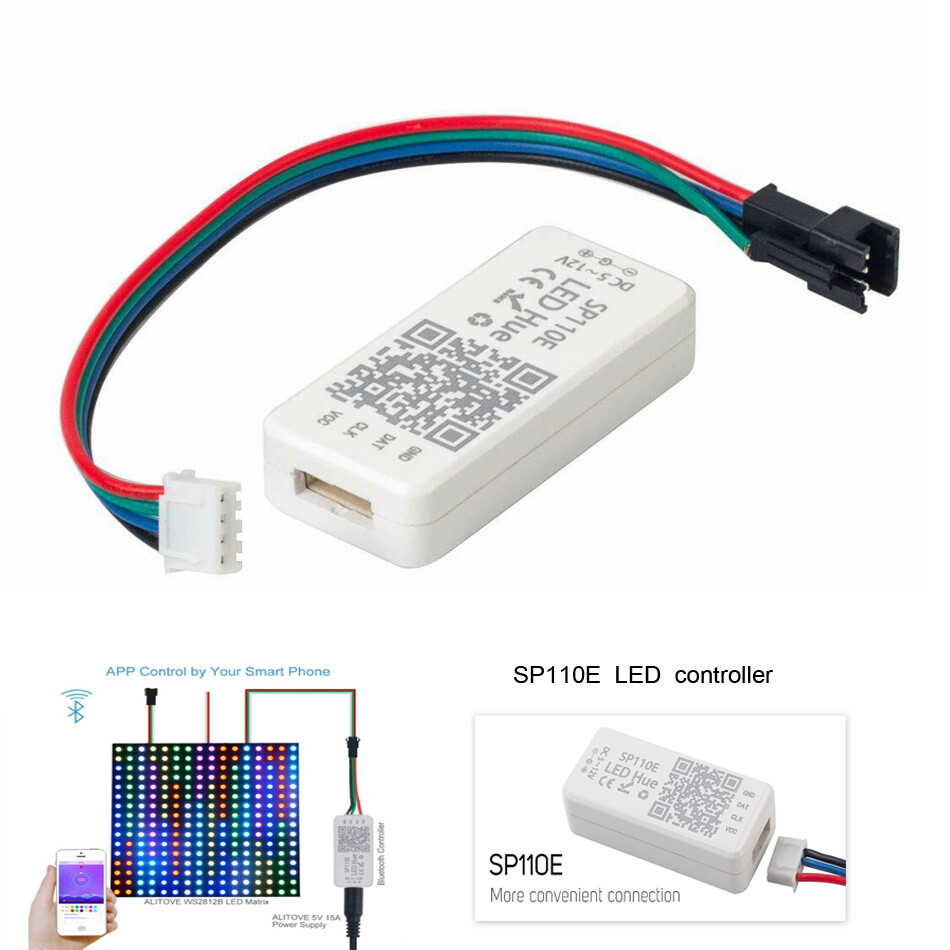SP110E SP501E RGB LED Pixel Controller For WS2811 WS2812B SK6812 Strip ...
