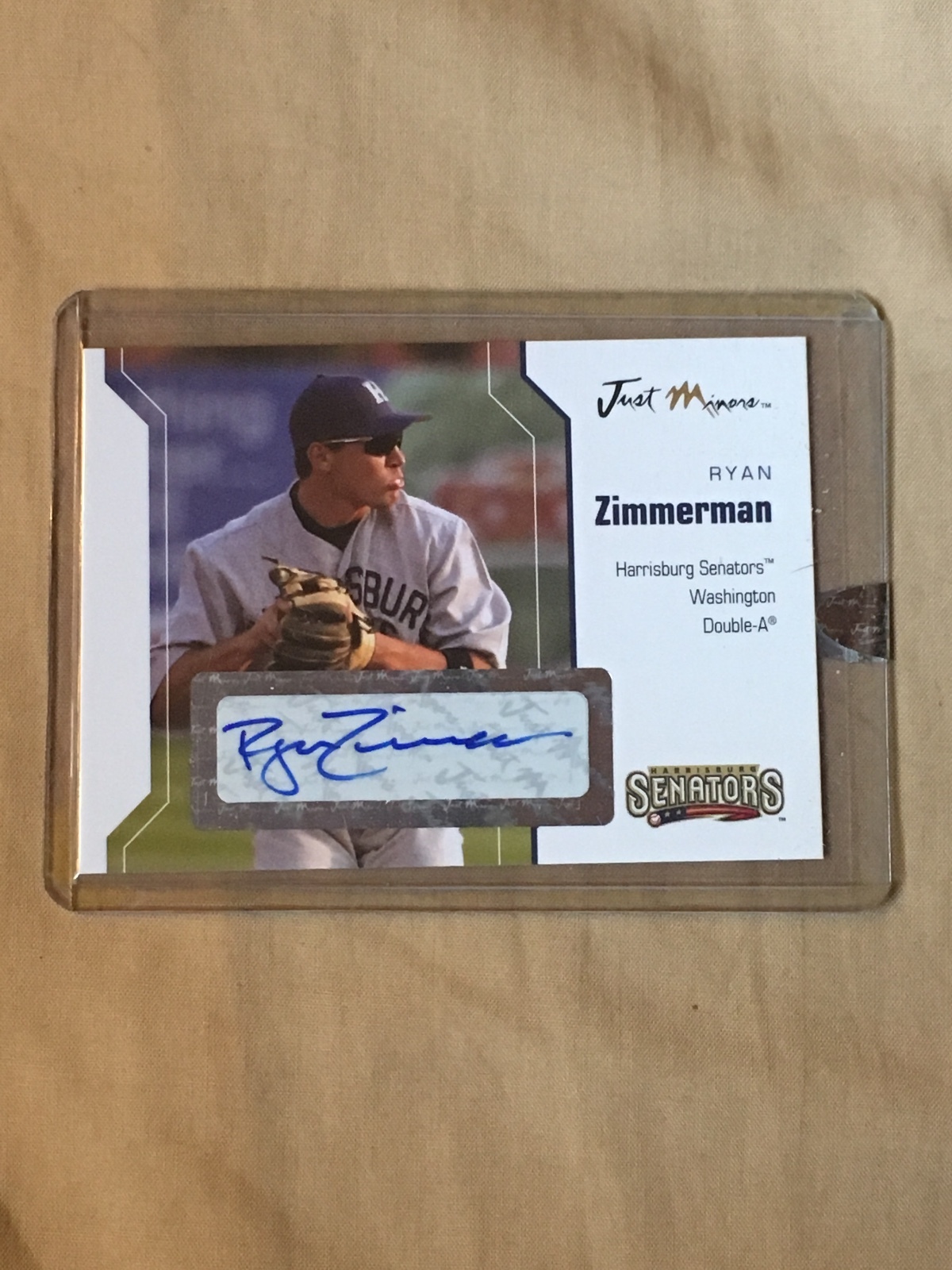 2006 Just Minors ROOKIE autograph RYAN Zimmerman numbered to 50 card ...