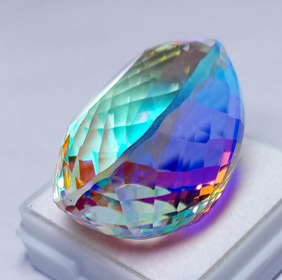 Certified Rainbow Color Oval Cut Natural Mystic Topaz Gemstone JP-038 ...