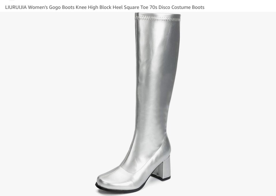 ladies shoes Size 7 Silver Go Go Boots | eBay