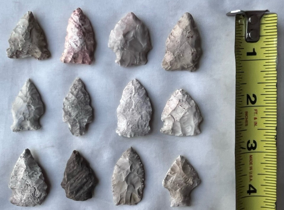 Lot of 12 Nice Authentic Will County, Illinois Indian Spearheads and Arrowheads | eBay