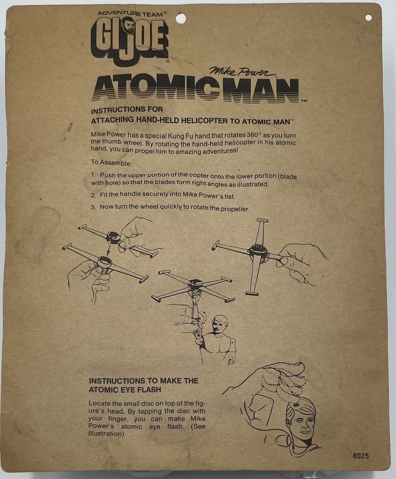 Vintage GI Joe Adventure Team Mike Powers Atomic Man 1975 Action Figure ...