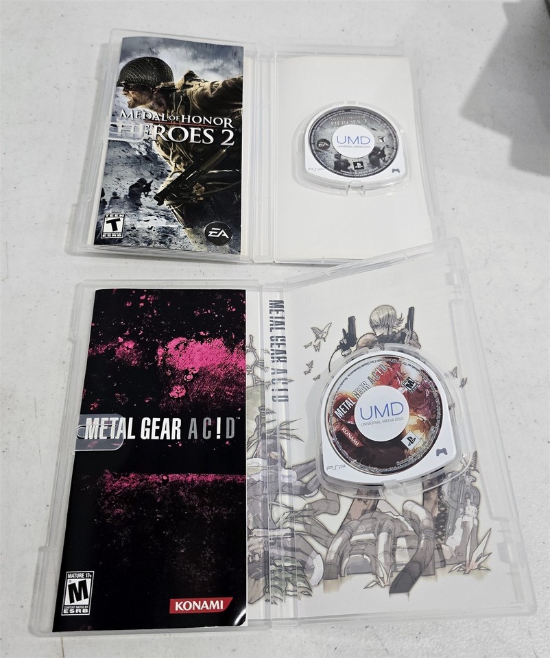 B-107 ORIGINAL PLAYSTATION PSP VIDEO GAMES MEDAL OF HONOR & METAL GEAR ...