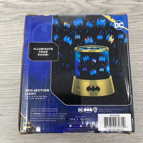 NEW DC BATMAN Projection LED Night Light Blue Black Gold - 4.6in x 4 ...