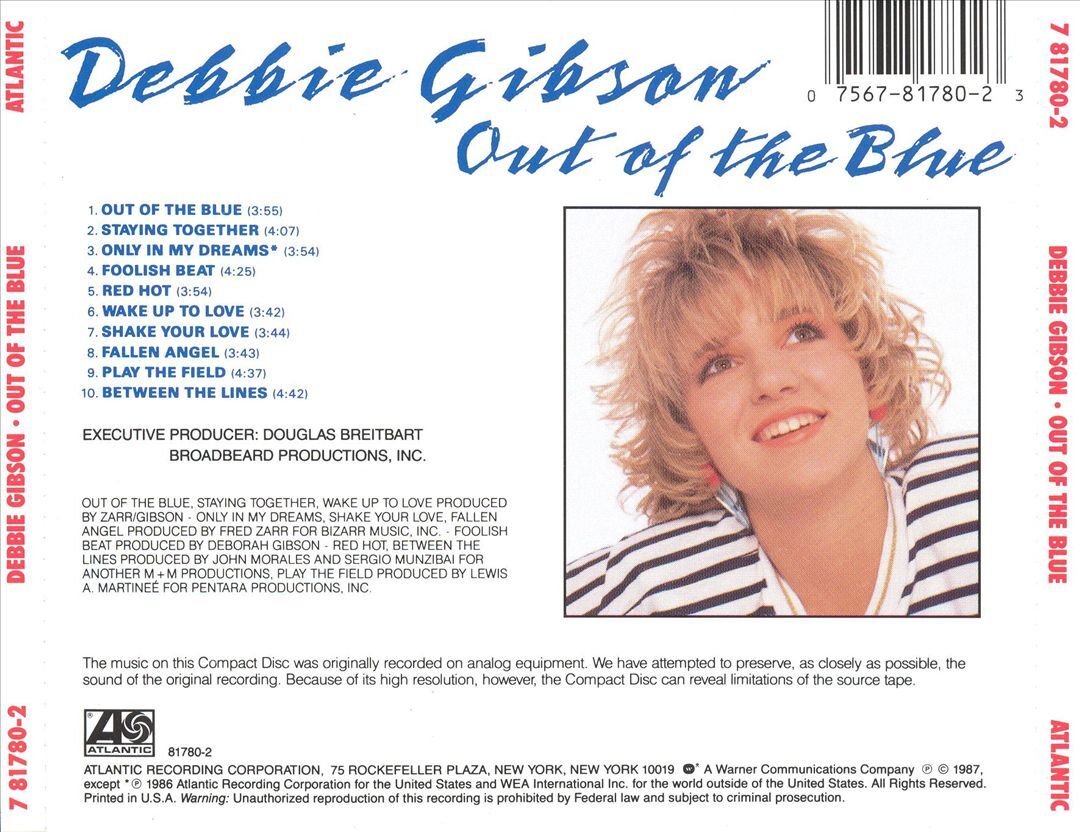 Debbie Gibson Out Of The Blue Debbie Gibson Out Of The Blue Vinyl