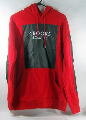 Crooks & Castles FAIRFAX VARSITY RED/BLACK HOODIE MEN SIZE L | eBay