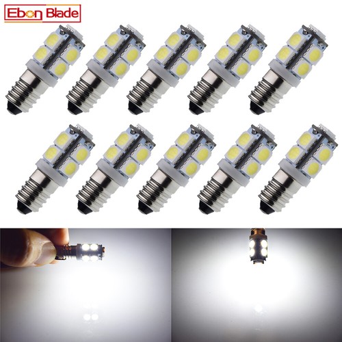 10 X E10 LED Bulb Screw Base 1447 5050 9SMD Light Lamp For Flashlight ...
