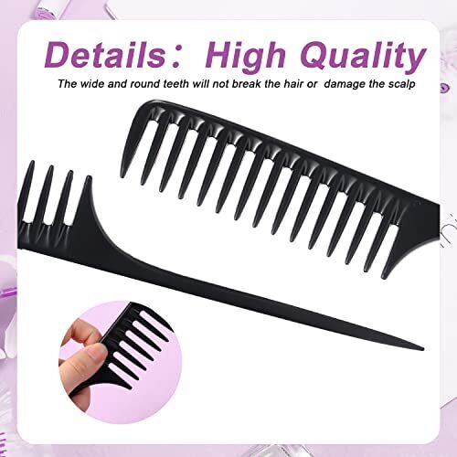 4pcs Hair Styling Comb Set Wide&fine Tooth Teasing Comb Rat Tail Combs ...
