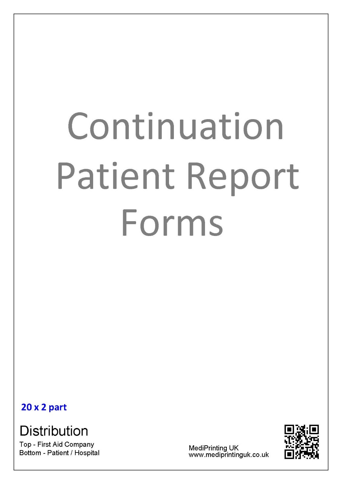 A4 Patient Report Forms Continuation Sheets - A4 Complete Pad (2 part ...