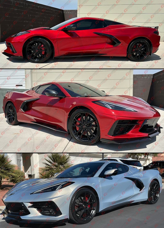 For 2020-25 Corvette C8 Real Carbon Fiber Z06 Style Side Skirt Rocker ...