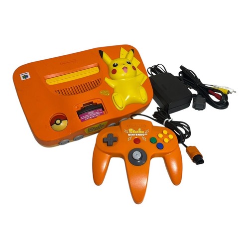 NINTENDO64 N64 Pokemon Pikachu Limited Orange W/Controller JAPAN Tested ...