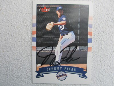 Padres Jeremy Fikac Signed Autographed 2002 Fleer Nr.Mint | eBay