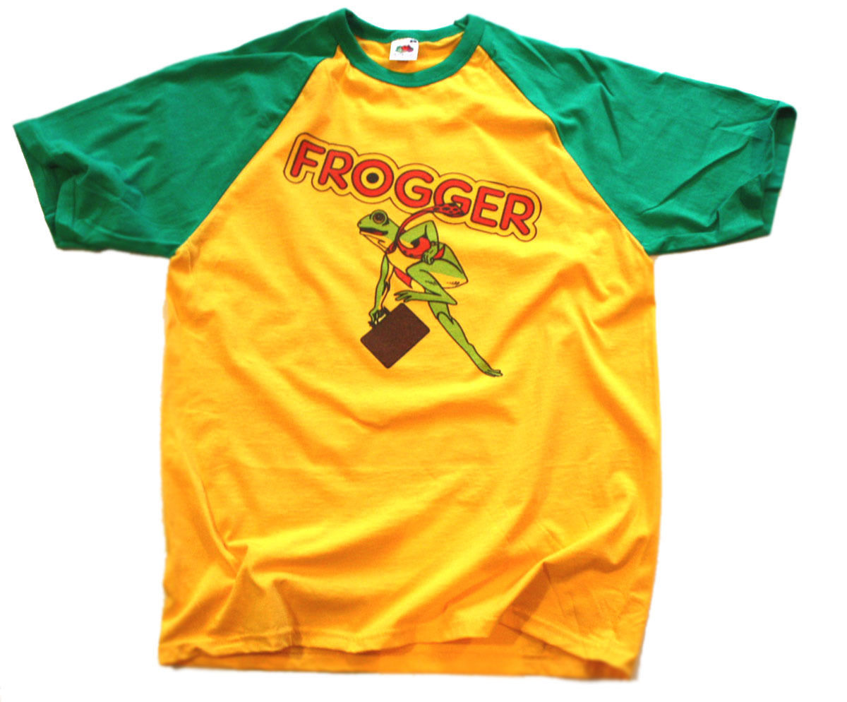 FROGGER T shirt YELLOW GREEN BASEBALL Arcade Famicom NINTENDO S-2XL | eBay