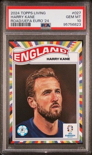 HARRY KANE * PSA 10 * POP 1 * 2024 TOPPS LIVING RD to UEFA EURO ENGLAND ...