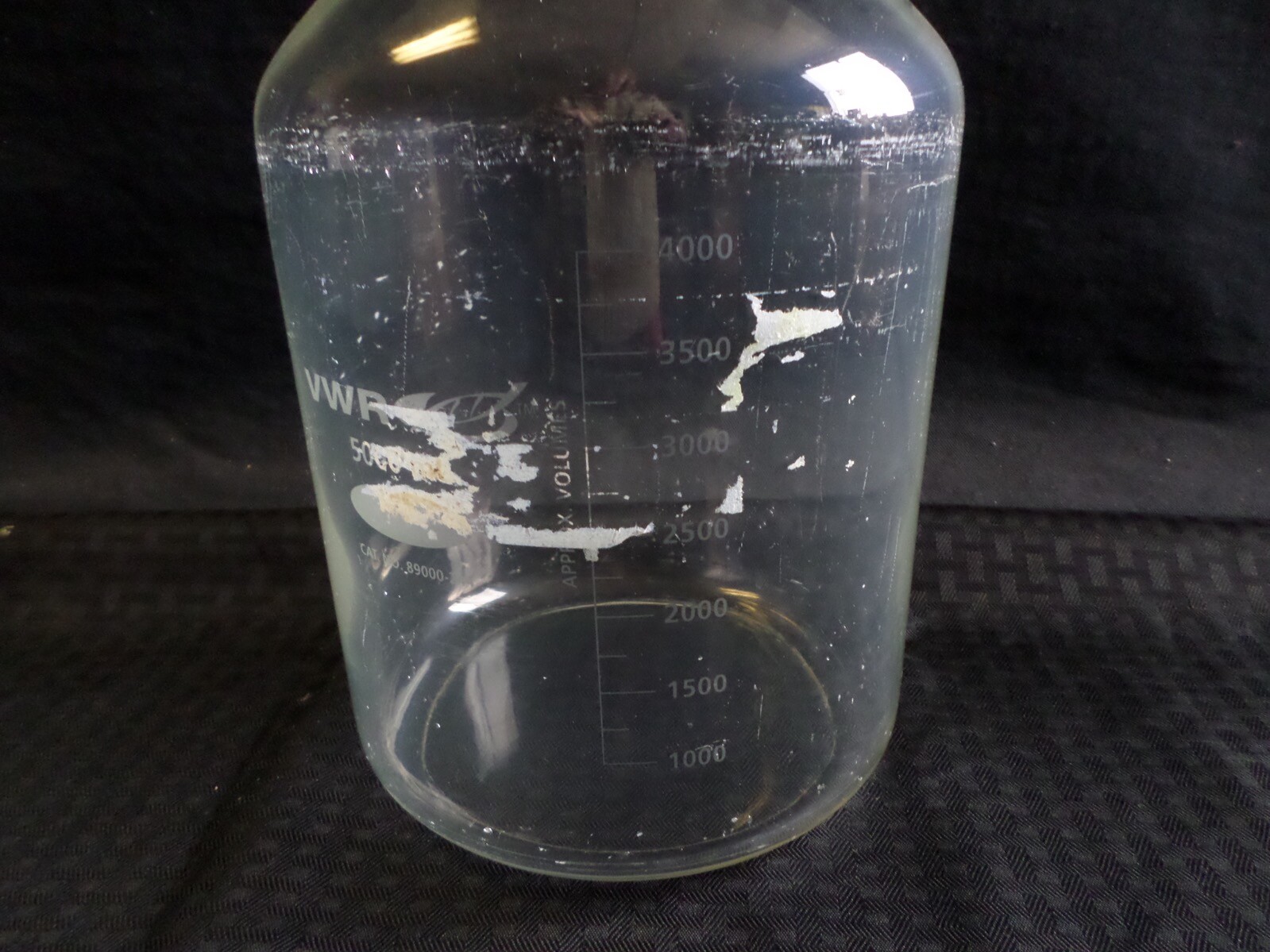 VWR 5000mL Glass Media Storage Bottle With GL-45 Cap No Pour Ring 89000 ...