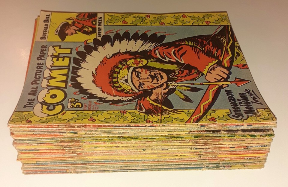 64x Huge COMET + SUN COMIC vintage lot UK 1950s Lone Ranger Tarzan ...