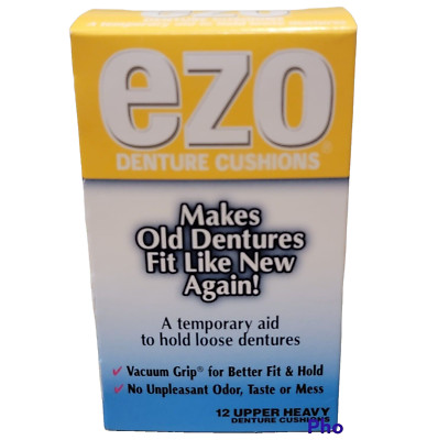 EZO Denture CUSHIONS ONE box of 12 UPPER Heavy NEW IN Box VHTF ...