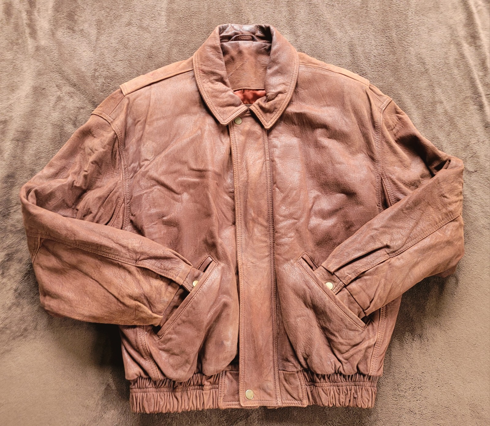 Vintage Coach Bomber Leather Jacket Brown Small 90s R… - Gem