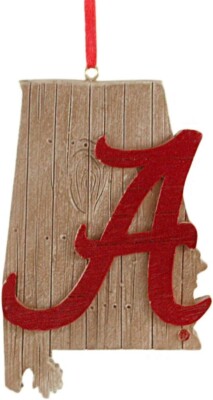 Alabama Crimson Tide Team Logo State Map Christmas Tree Ornament Roll ...