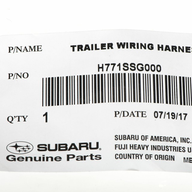 Subaru Genuine OEM Pb001277 Trailer Hitch Wire Harness H771SSG000 for ...