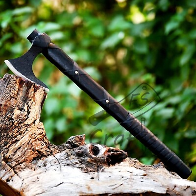 Lot of 3 Hand Forged Carbon Steel Viking Ragnar Axe Camping Axe Hunting ...