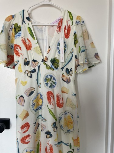 Lisa Says Gah Grace Food Print Midi Dress Buon Appetito Ivory Italian ...
