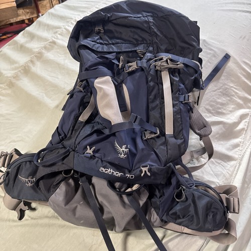 Osprey Aether 70L Mens Large Hiking Backpack Midnight Blue | eBay