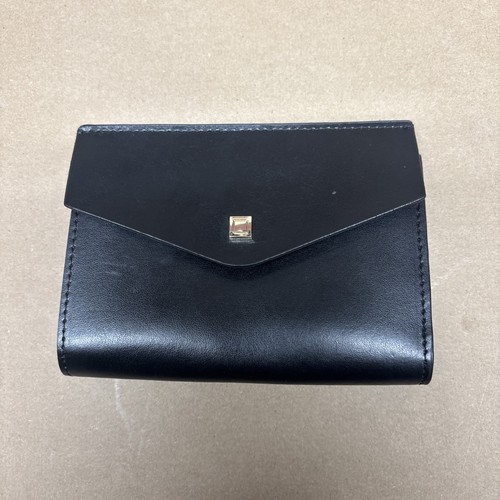 Lodis black leather women's trifold wallet, snap close/coin purse ...