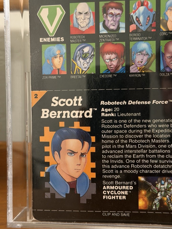 CAS Graded Matchbox Robotech Scott Bernard Vintage Action Figure 1985 ...
