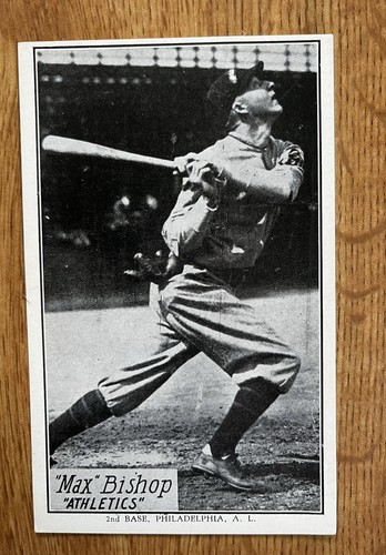 1929 R315 Max Bishop Philadelphia Athletics With Team name spelled out ...