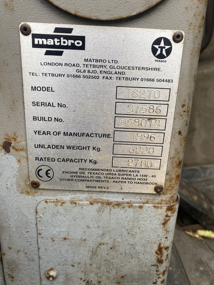 1996 MATBRO TS270 TELEHANDLER NO VAT | eBay UK