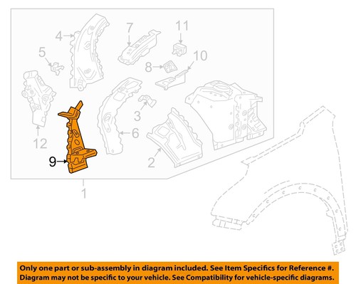 GM OEM 19-23 XT4 Fender Structural Components Rails-Extension Panel ...