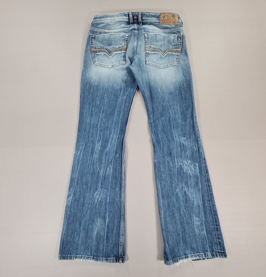 Diesel Zathan Jeans Mens W31 L32 Blue Bootcut Distressed Denim 008B9 | eBay