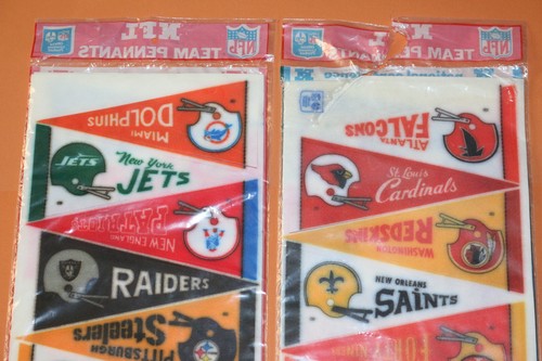 Vintage 1970's NFL Team Mini Pennant AFC NFC Unused 28 complete set in ...