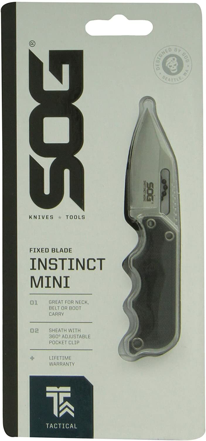 SOG Instinct Small Fixed Blade Knife, Boot Knife, Neck Knife, Full Tang ...