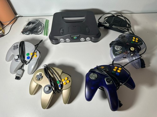 Nintendo 64 N64 Bundle Lot Console with 4 Controllers and 16 Games ...
