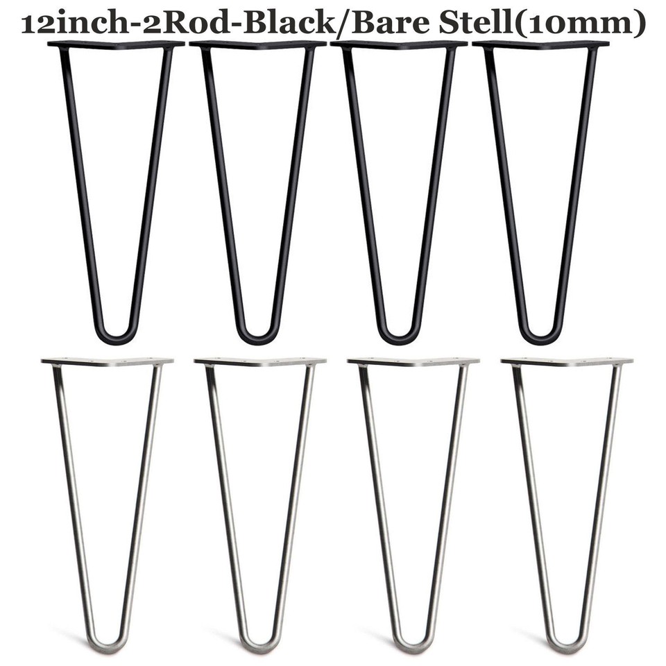4 x Hairpin Legs / Hair Pin Legs Set for Furniture Bench Desk Table ...