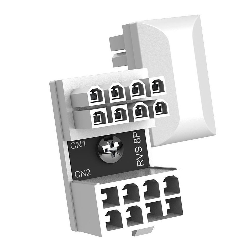 180 Degree 8 Pin Female to 8 Pin Male Graphics Card Angled Power Supply ...