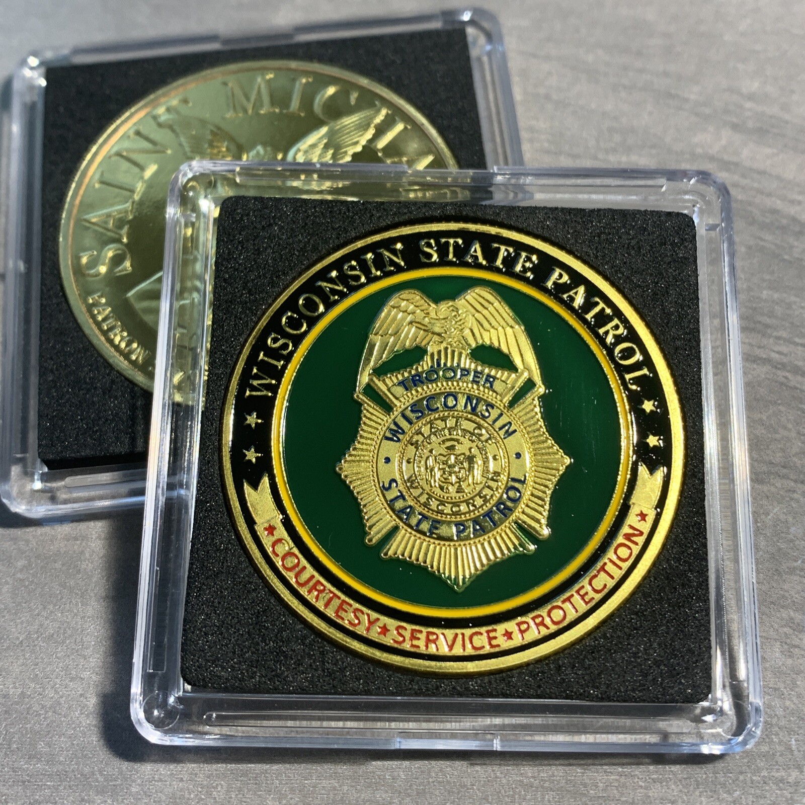 WISCONSIN STATE PATROL Trooper ST MICHAEL POLICE Challenge Coin ...