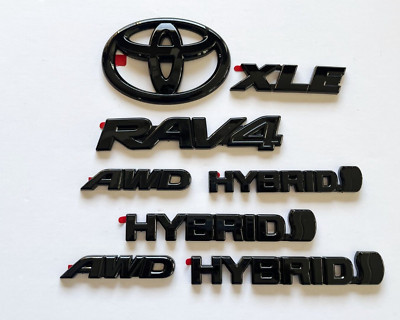 2019-2023 Toyota RAV4 XLE AWD Hybrid Gloss Black Out Emblem Overlay ...