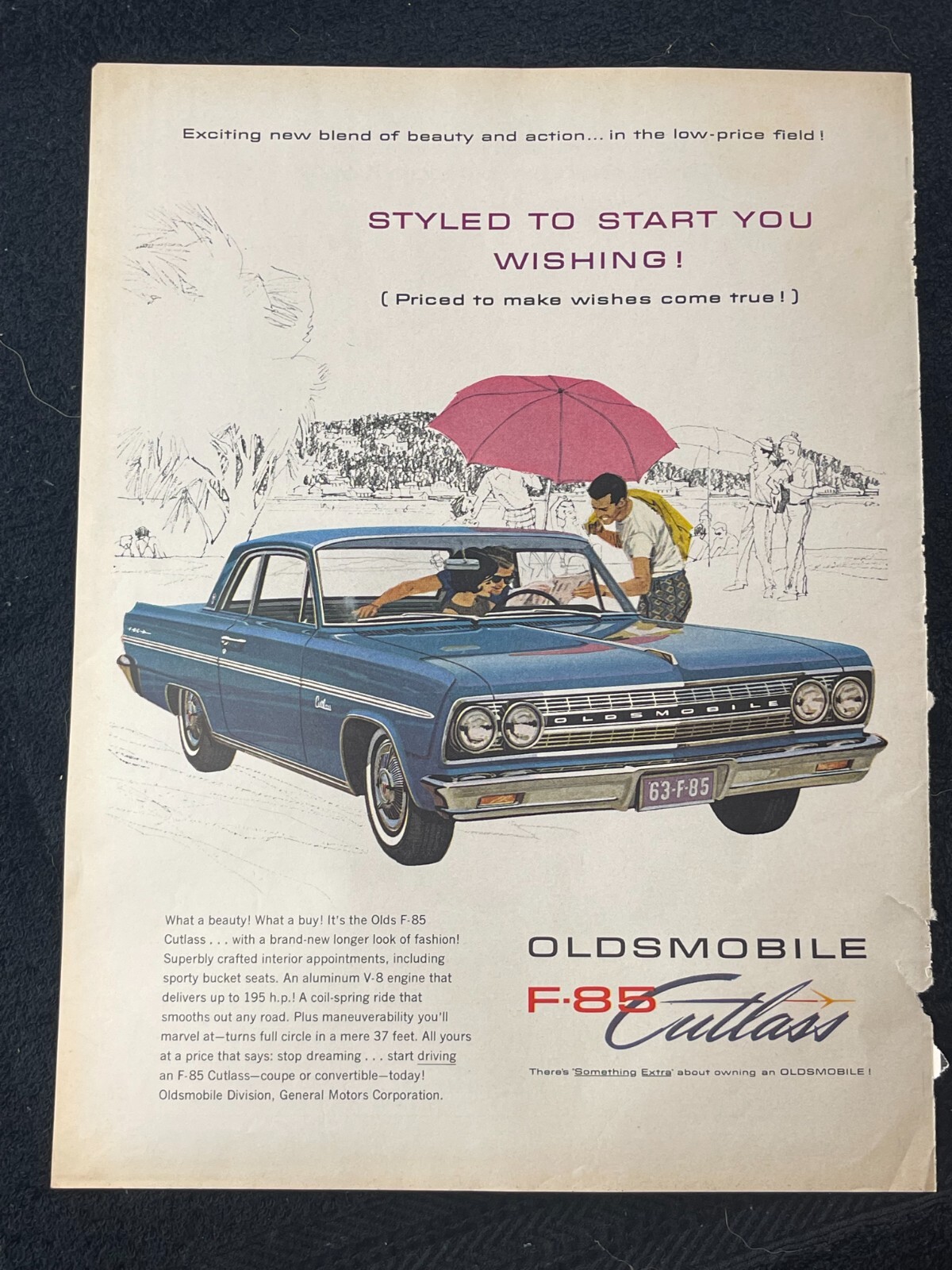 1963 F-85 Oldsmobile Cutlass Magazine Advertisement AD | eBay