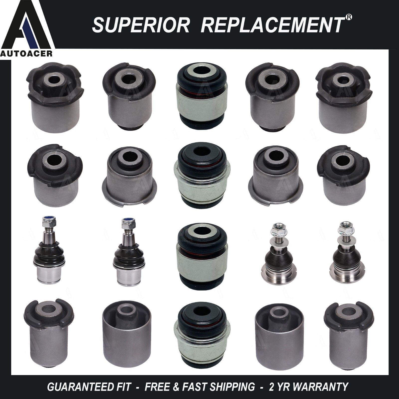 Front Rear Control Arm, Ball Joint & Knuckle Bushes Kit 20p For Land ...