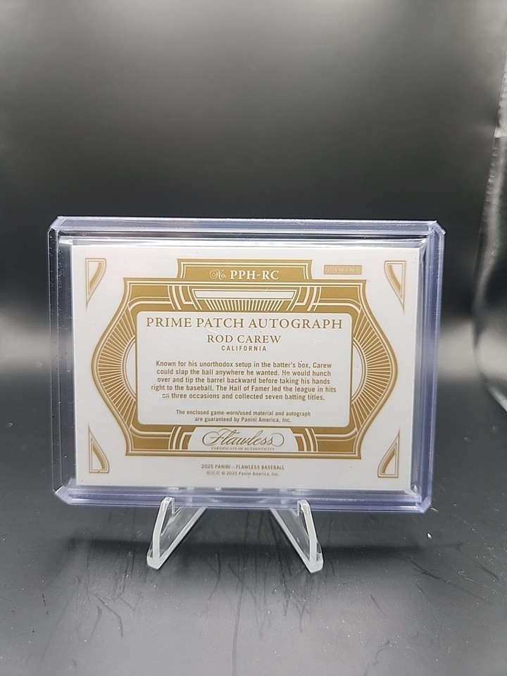 2025 Panini Flawless Rod Carew Prime Patch Autograph Ruby /20!!🔥🔥🔥🔥 | eBay