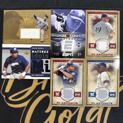 Milwaukee Brewers 2004-2006 Patch Card 6 Card Lot Numbered /15 & Up Weeks Lee | eBay