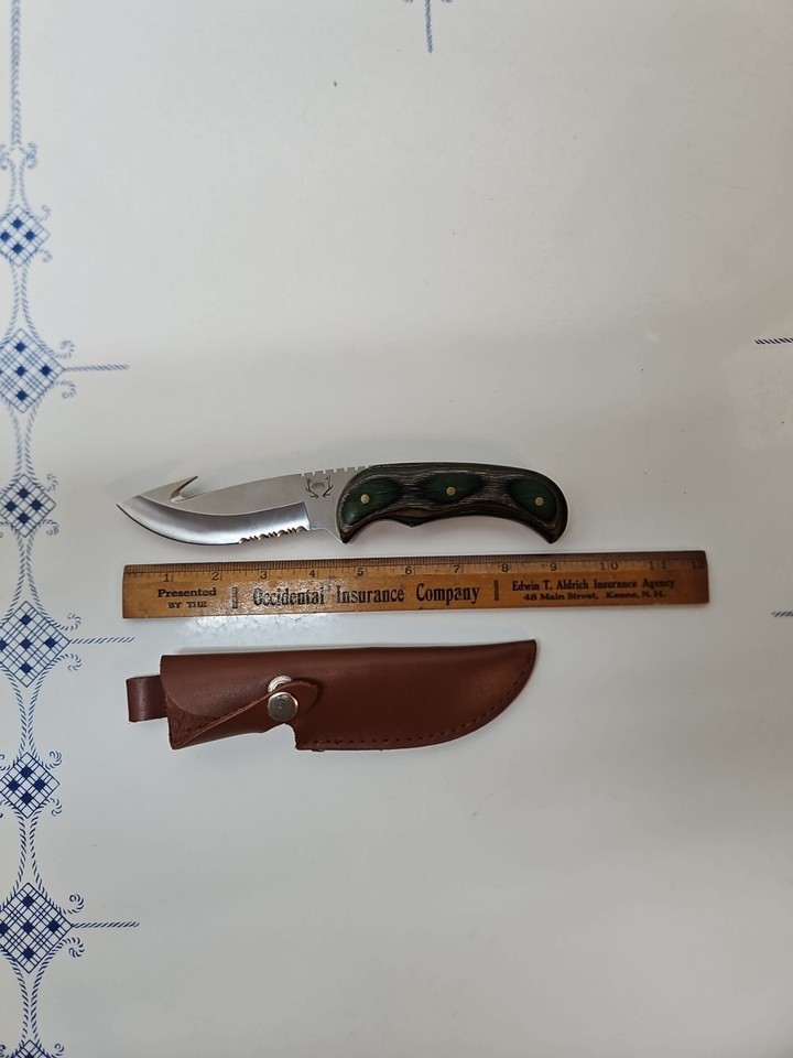 Older Cabela's Hunting Fixed Blade Gut Hook Partialy Serrated Knife ...