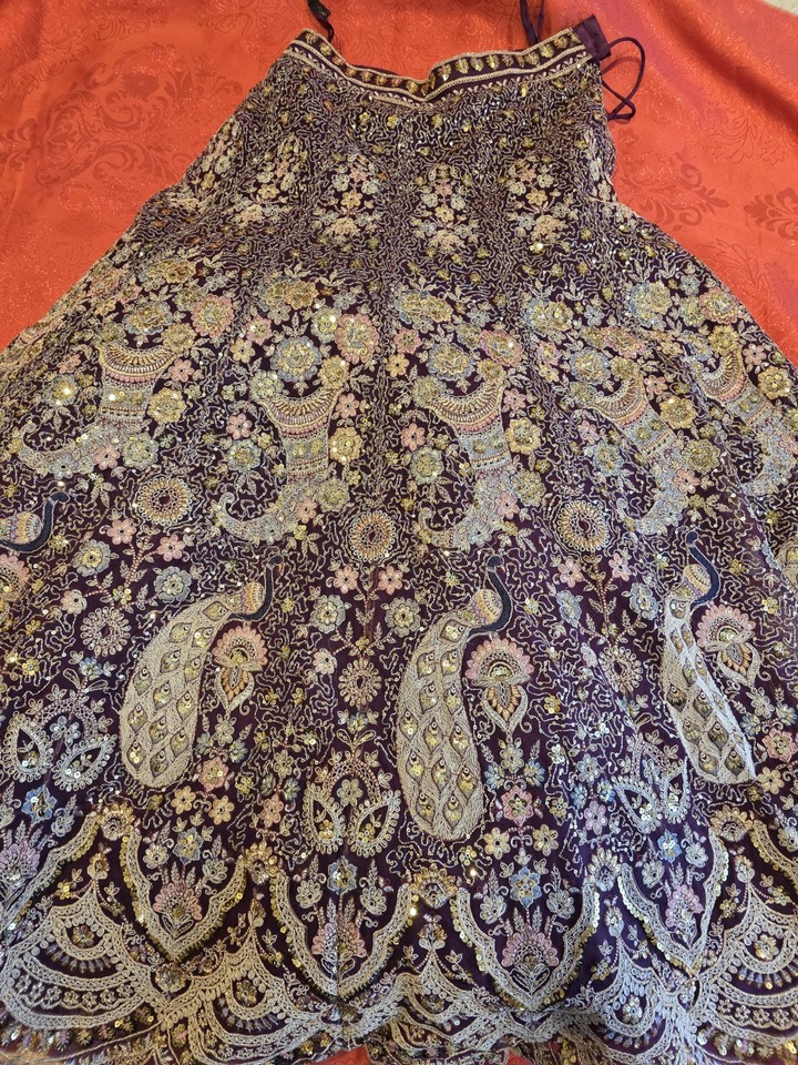 Purple Plum Indian Pakistani Lenga Dress, Bridal Party wedding wear | eBay