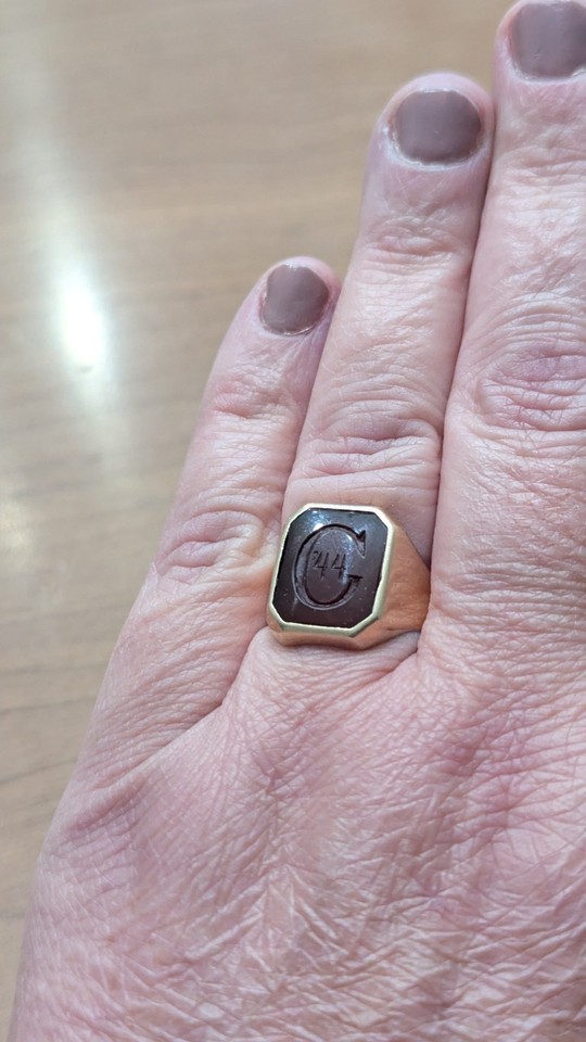 Vintage 1944 A.D. White Cornell University Class Ring Carnelian Size 8 ...