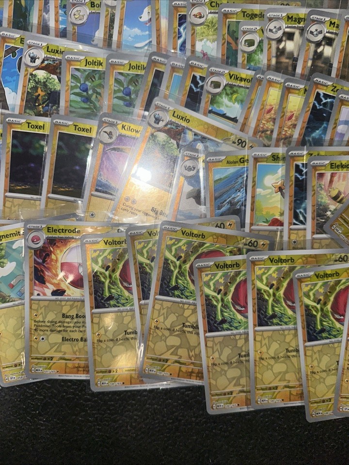 190+ Pokémon Reverse Holo Foil Card Lot Lightning Energy Type mareep ...