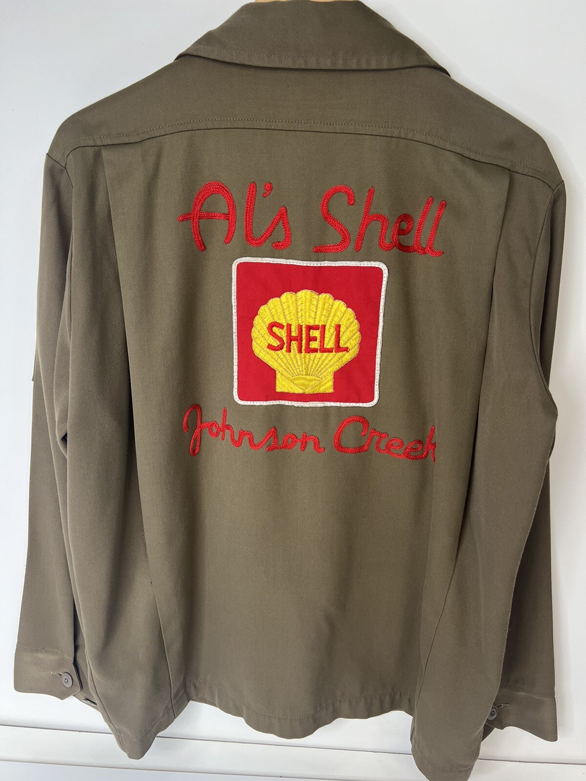 1960s GABARDINE AL'S SHELL GAS STATION JACKET Johnson… - Gem